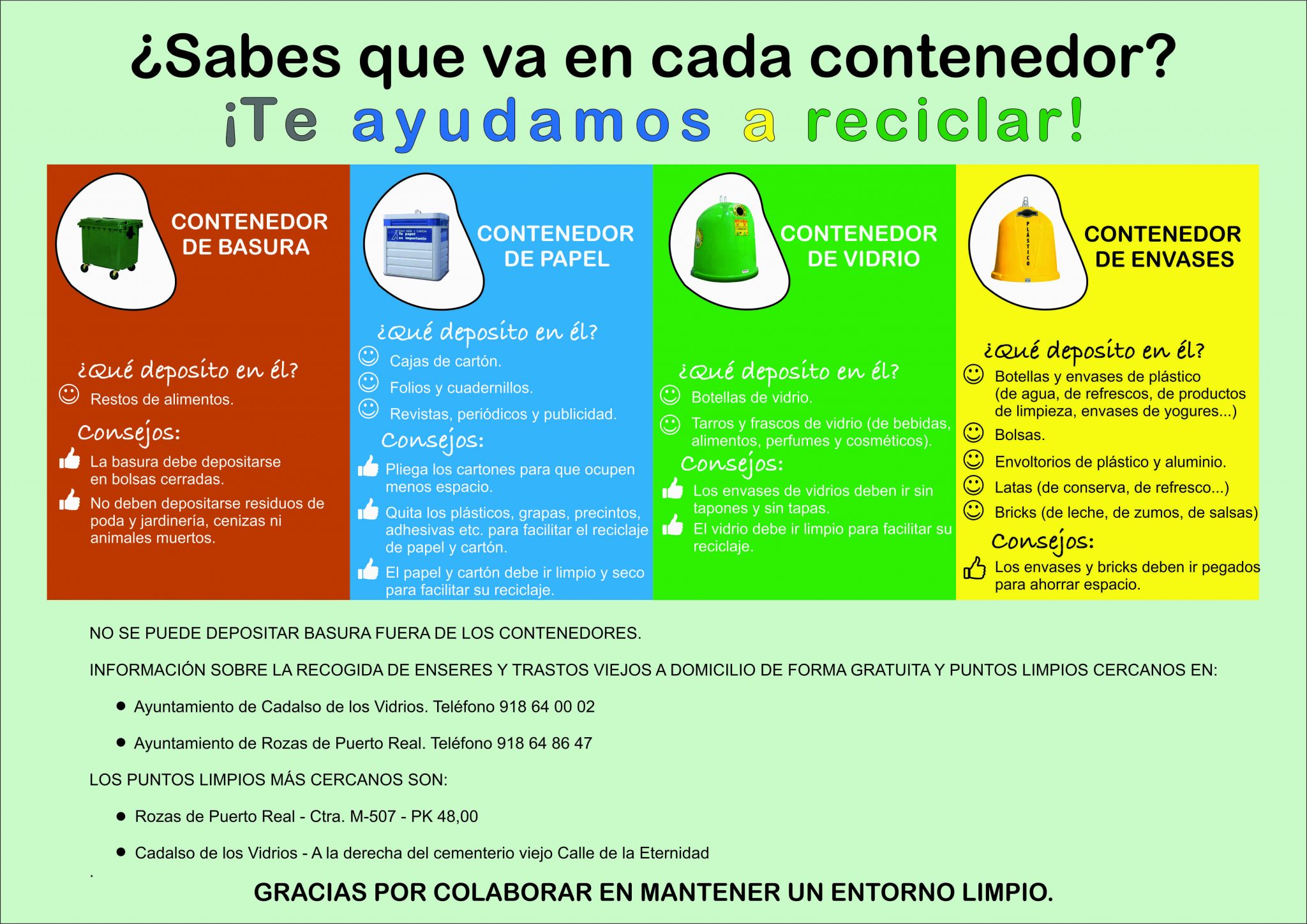 ¿Sabes que va en cada contenedor? – Entrepinos